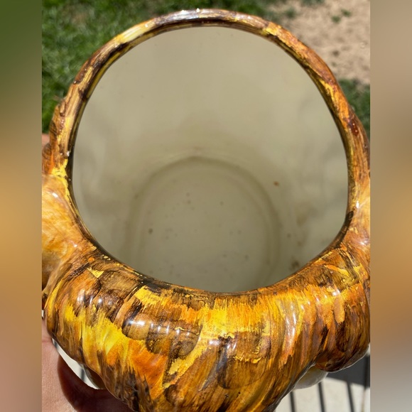 Other | Vintage 197s Italian Majolica Ceramic Lion Head Cachepot ...